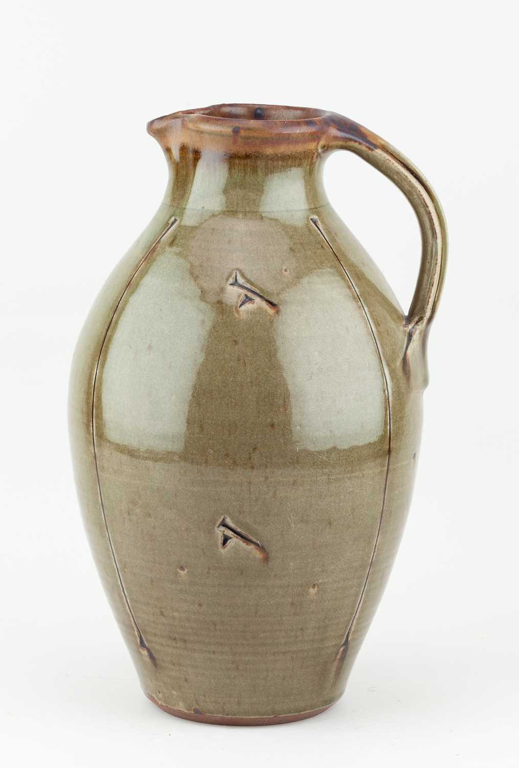 Lot 410 - JOHN JELFS (born 1946); a tall stoneware jug