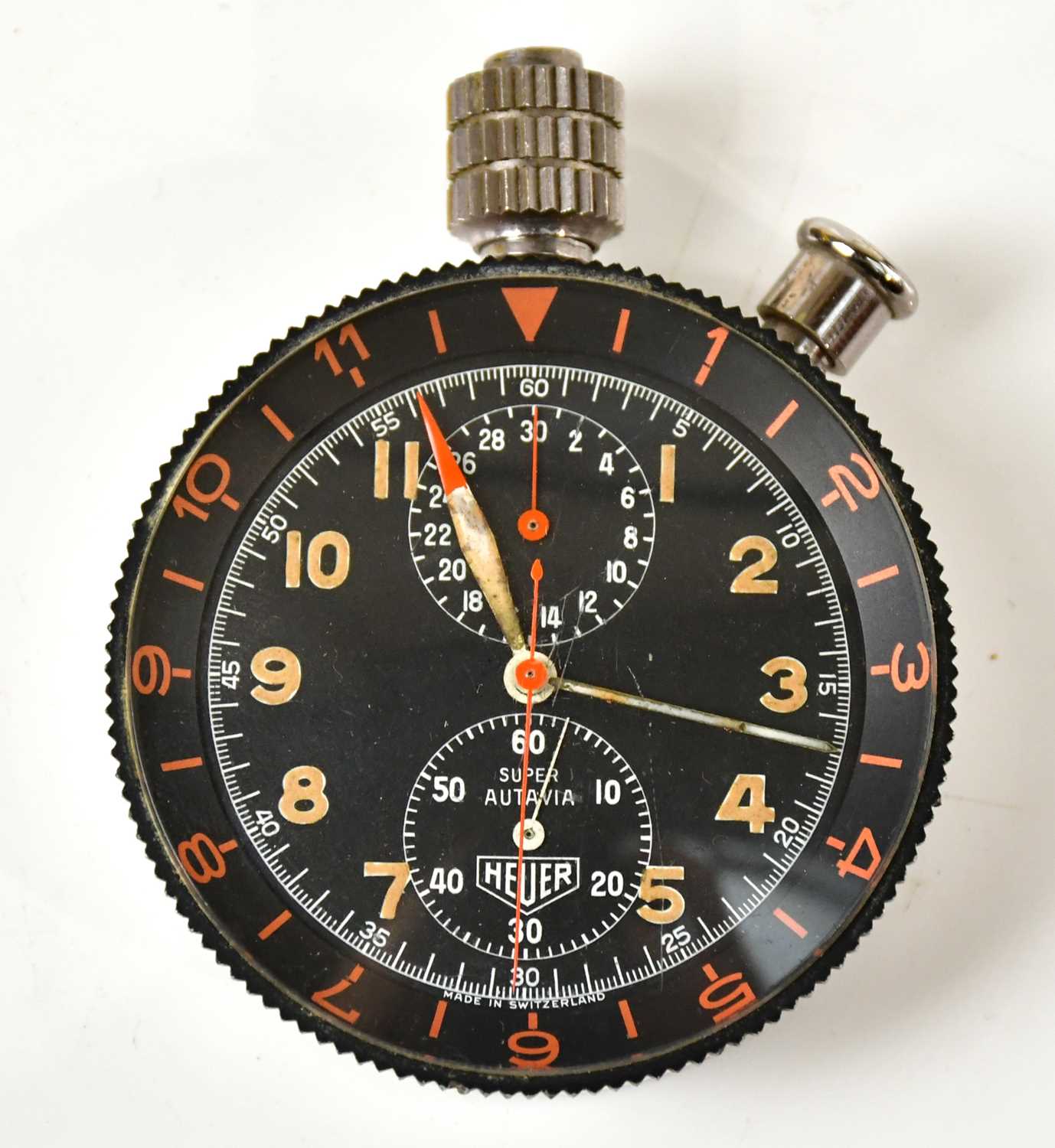 Lot 1477 - HEUER; a rare Super Autavia chronograph