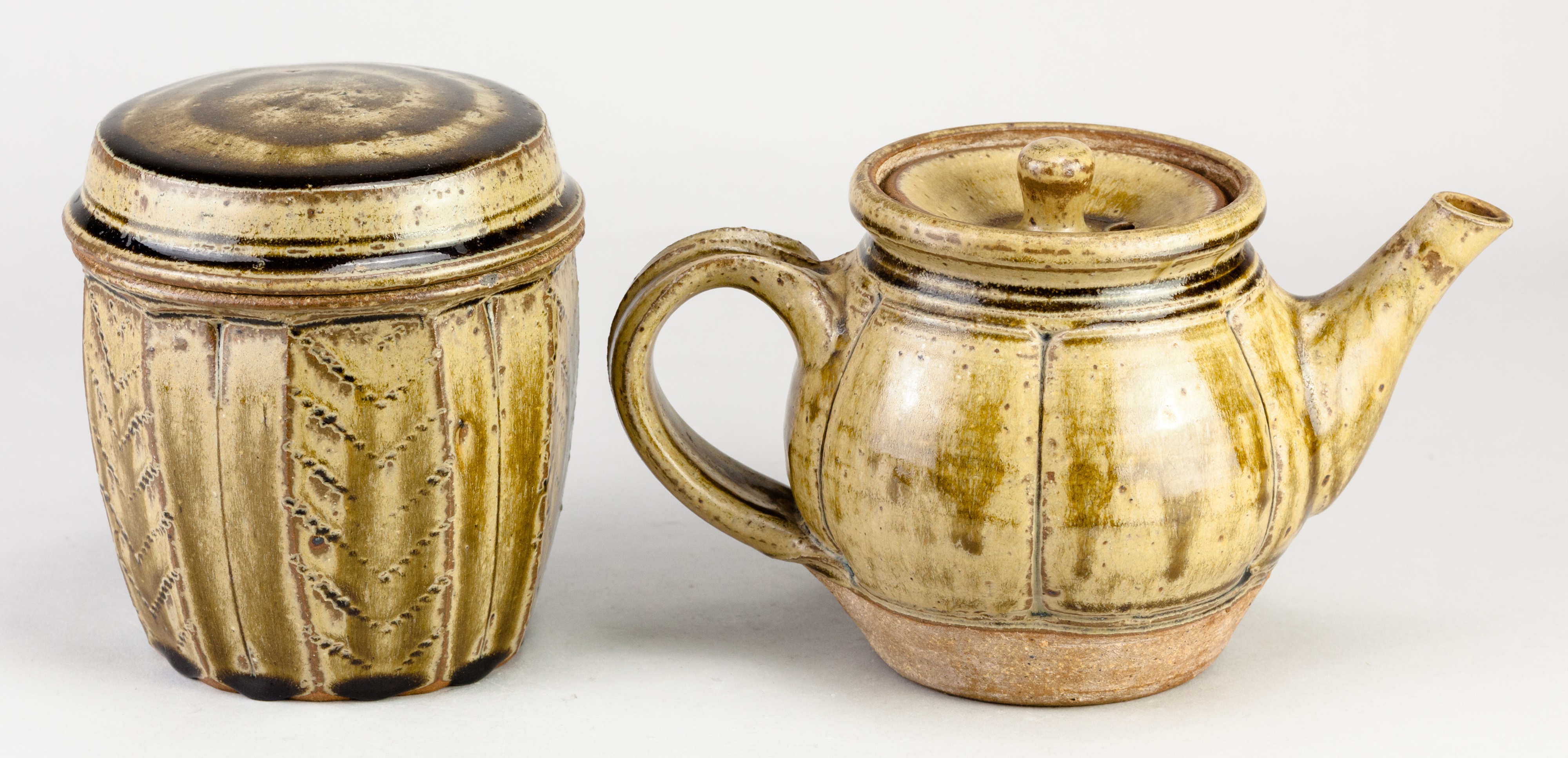 Lot 510 - MIKE DODD (born 1943); a lobed stoneware